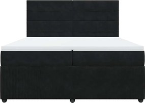 Box spring postel s matrací černá 200x200 cm samet 3294732