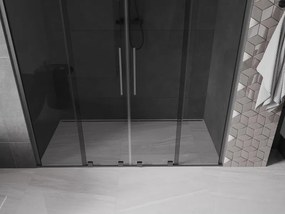 Mexen Velar Duo, posuvné sprchové dveře do otvoru 200 cm, 8mm šedé sklo, grafit broušený, 871-200-000-42-66