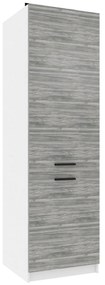 Vysoká kuchyňská skříňka Belini na vestavnou lednici 60 cm šedý antracit Glamour Wood  TOR SSL60/0/WT/GW/0/B1