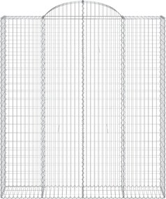 Klenuté gabionové koše 4 ks 200x50x220/240cm pozinkované železo 3146448