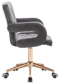 LuxuryForm Židle BOSTON VELUR na zlaté základně s kolečky - šedá