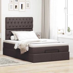Osmanský rám postele s matrací tmavě šedá 120x200cm textil 3313233