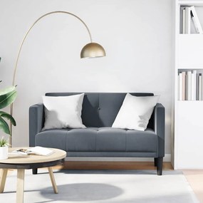 Loveseat Sofa tmavě šedá 111 cm samet