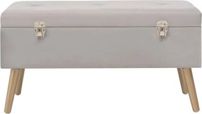Lavice s úložným prostorem 80 cm šedá samet 329932