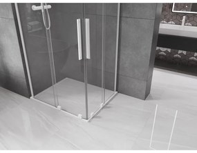 Mexen Velar L Duo, sprchový kout s posuvnými dveřmi 100 x 90 cm, 8mm čiré sklo, bílá matná, 871-100-090-02-03-20