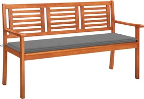 3místná zahradní lavice s poduškou 150 cm masivní eukalyptus 3060997