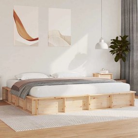 Rám postele Hnědá 200 x 200 cm Masivní borové dřevo 3385703