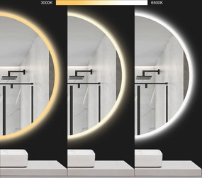Kulaté zrcadlo SMART 90 cm - s LED podsvícením a vyhříváním