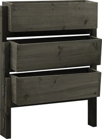 Zahradní truhlík skládací šedý 60 x 14 x 75 cm masivní jedle 314841