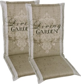 Go-De Textil Podsedák Living Garden, 1 kus / 2 kusy (vysoká opěrka, béžová)