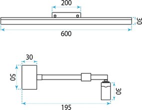 Toolight Rea, Koupelnové nástěnné LED svítidlo APP1873-1W 60cm GOLD, OSW-66028