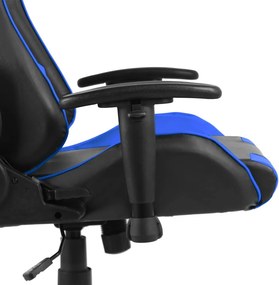 Otočná herní židle modrá PVC 20490