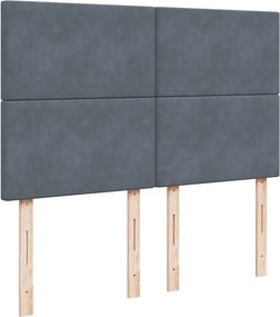 Box spring postel s matrací tmavě šedá 140x200 cm samet 3292353