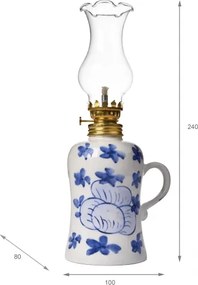 Brilagi - Petrolejová lampa MERLIN bílá/modrá
