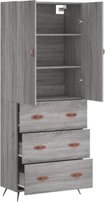 Skříň highboard šedá sonoma 69,5 x 34 x 180 cm kompozitní dřevo 3195825