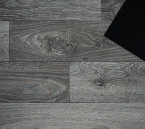 PVC podlaha - lino Blacktex Fumed Oak 966M, na mieru, šíře 3m,4m, šedá, filc, chodba / predsieň, Beauflor