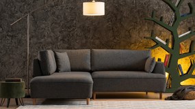 Hanah Home Rohová pohovka FELIX tmavě šedá levá 825BLC1375