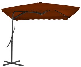 vidaXL Marketos Zahradní slunečník s ocelovou tyčí terakotový 250x250x230 cm