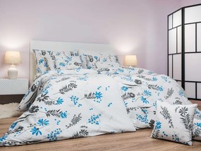 DADKA Povlečení krep Agáta denim na bílém 140x200, 70x90 cm