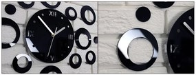 M.Clock Nástěnné akrylové hodiny 55x47cm kruhy různé barvy Barva: Bordó