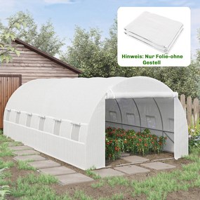 Outsunny náhradní fólie náhradní kryt 600 x 300 x 200 cm s předními dveřmi, 12 oken skleníková fólie odolná proti roztržení, zahradní fólie pro sklen…