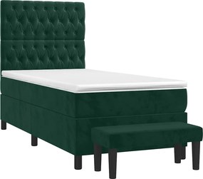 Box spring postel s matrací tmavě zelená 80 x 200 cm samet 3137992