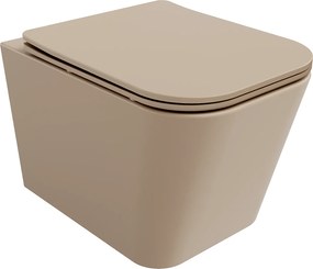 Mexen Teo Rimless, závěsná wc mísa 51x34,5x34 cm se sedátkem s pomalým dopadem z duroplastu, cappuccino matná, 30854064