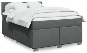 Box spring postel s matrací tmavě šedá 140x200 cm textil 3288212
