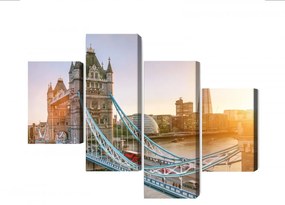 Vícedílný obraz Tower Bridge Při Východu Slunce Nedostatek Nedostatek Plátno Canvas 120x75