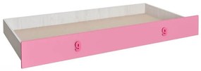 Dětská zásuvka pod postel NUMERO - dub bílý/růžová