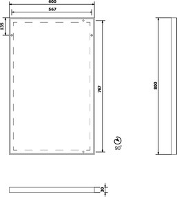 Sapho Sapho, AROWANA zrcadlo v rámu, 600x800mm, chrom, AW6080