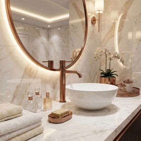 Rea Lungo Diamond, vysoká umyvadlová baterie h-300, měděná matná, REA-B9846