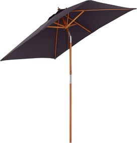 Slunečník Outsunny 200 x 150 x 235 cm S naklápěcí funkcí, 3 úrovně nastavení, obdélníkový slunečník odolný proti vodě a UV záření pro pláž, balkon, te