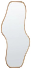Dřevěné nástěnné zrcadlo 79 x 180 cm světlá BIOLLET Beliani