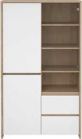 FALCO Vitrína Nerea 317 jackson hickory/bílý lesk