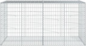 Gabionový koš s víkem 200 x 100 x 100 cm pozinkované železo 3295192