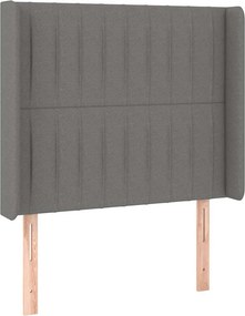 Čelo postele typu ušák tmavě šedé 83x16x118/128 cm textil 3119793