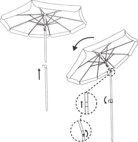 Zahradní slunečník 160 cm SPRINGOS VIVA BU0008 modro-bílý