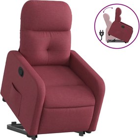 Zvedací polohovací křeslo vínové textil 3206798