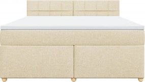Box spring postel s matrací krémová 180x200 cm textil 3289064