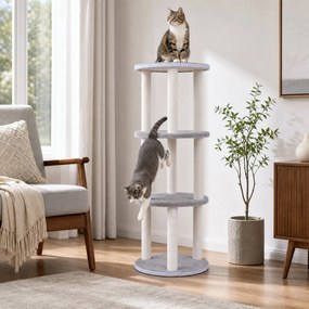 Costway 4-Tier House pro kočky pro více koček Zvýšený útulek pro – světle šedá