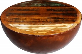 vidaXL Konferenční stolek tvar mísy ocel a masivní recyklované dřevo [241648] Barva: Hnědá