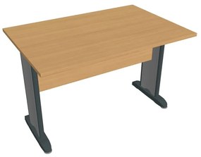 Stůl jednací rovný 120 cm - Hobis Cross CJ 1200 Dekor stolové desky: buk, Dekor lamino podnože: buk, Barva nohou: černá