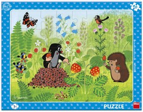 DINO Puzzle deskové 40 dílků Krtek a jahody (Krteček) 32x24cm skládačka dn322295