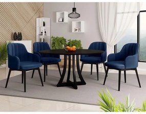Kulatý stůl Dagerto FI 100 se 4 židlemi ST105 05, Barva:: Baloo 2073, Barva: černá