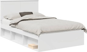 Rám postele s čelo Bílá 120 x 190 cm Masivní borové dřevo 3409372