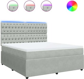 Box spring postel s matrací světle šedá 180x200 cm samet 3294712