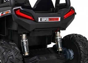 Ramiz Elektrická terénní bugina UTV pro děti červená + dálkové ovládání + zavazadlový prostor + pomalý start + EVA kola + MP3 LED