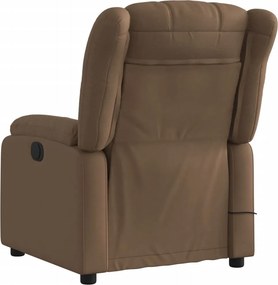 Elektrické masážní polohovací křeslo hnědé textil 3205308