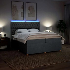 Box spring postel s matrací tmavě šedá 200x200 cm textil 3294471